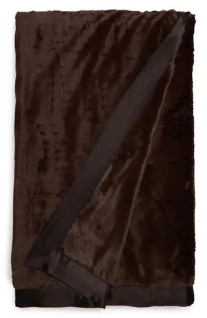LITTLE GIRAFFE Giraffe At Home Luxe™ Faux Fur Throw Chocolate