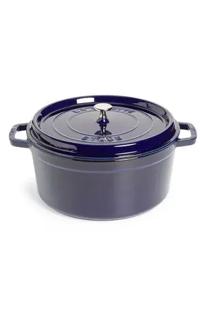 STAUB 9-quart Enameled Cast Iron Dutch Oven - Dark Blue