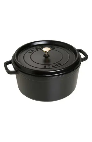 STAUB 9-quart Enameled Cast Iron Dutch Oven - Matte Black