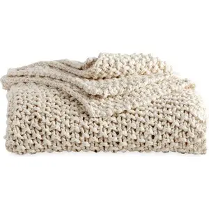 DKNY PURE Pure Chunky Knit Throw Blanket - Natural