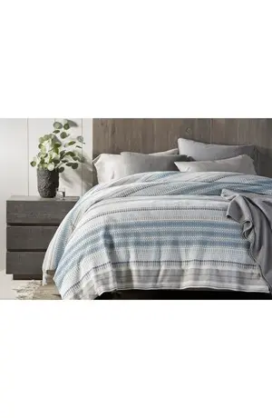 COYUCHI Coast Organic Cotton Duvet Cover - Marine W/grays