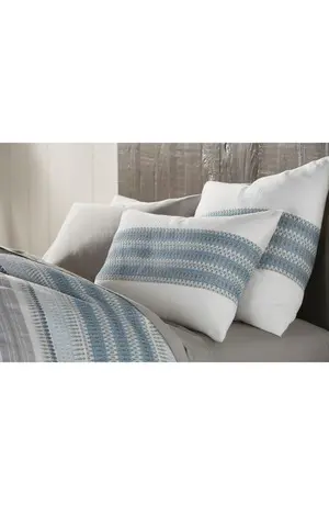COYUCHI Coast Organic Cotton Duvet Cover - Marine W/grays