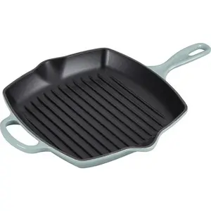 LE CREUSET 10 Inch Square Enamel Cast Iron Grill Pan - Oyster