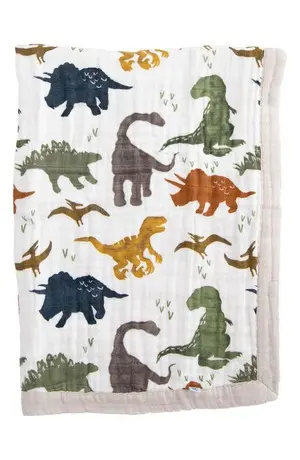 LITTLE UNICORN Cotton Muslin Baby Quilt - Dino Friends