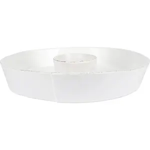 VIETRI Lastra Chip & Dip Dish - White
