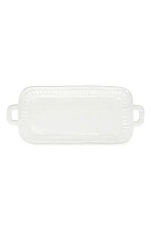 VIETRI Pietra Serena Handled Rectangular Tray - White
