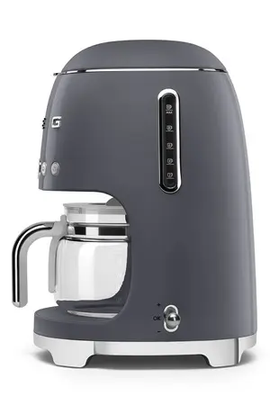 SMEG '50s Retro Style 10-cup Drip Coffeemaker Slate Grey