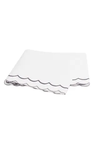 MATOUK India Scallop 350 Thread Count Flat Sheet Fig