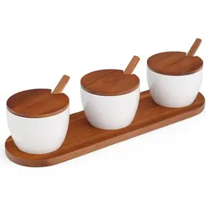 NAMBE Duets Triple Condiments Server Set - White