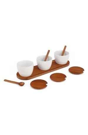 NAMBE Duets Triple Condiments Server Set - White