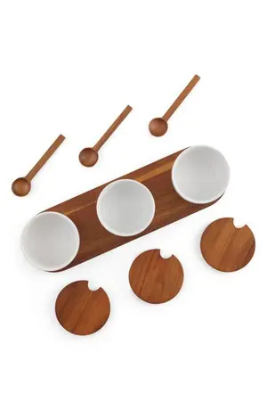 NAMBE Duets Triple Condiments Server Set - White