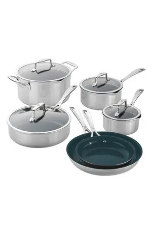 ZWILLING Clad Cfx 10-piece Nonstick Cookware Set - Stainless Steel