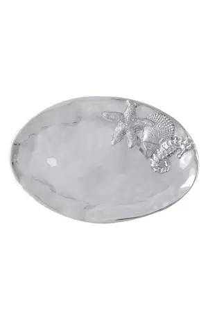 MARIPOSA Oval Sea Serving Tray - Silver