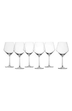 SCHOTT ZWIESEL Pure Set Of 6 Burgundy Wine Glasses - Clear