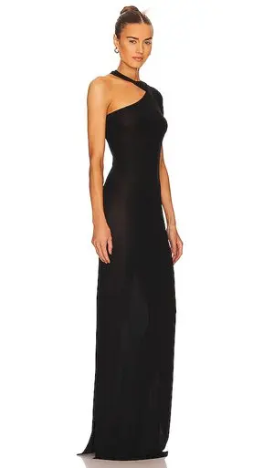 RtA Asymmetrical One Shoulder Maxi Dress With Cut Out Detail