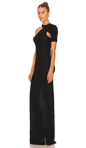 RtA Asymmetrical One Shoulder Maxi Dress With Cut Out Detail