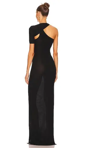 RtA Asymmetrical One Shoulder Maxi Dress With Cut Out Detail