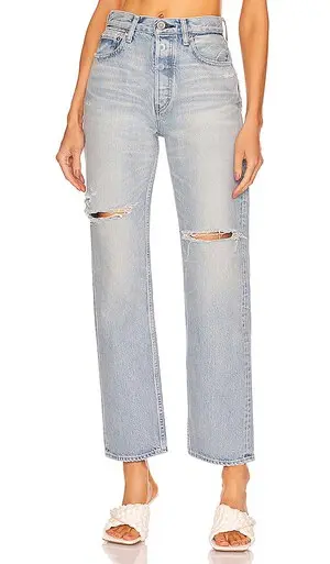 Moussy Vintage Tifton Wide Straight In Blue