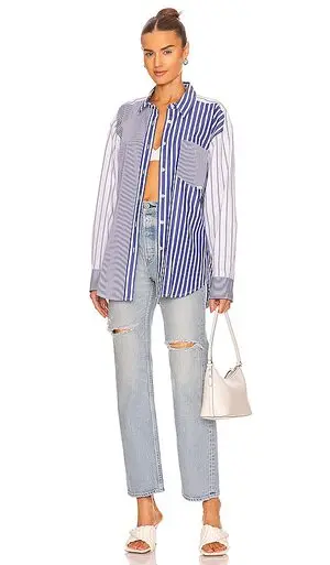 Moussy Vintage Tifton Wide Straight In Blue