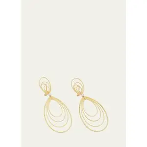 Buccellati Hawaii 18k Gold Pendant Earrings, 5cm