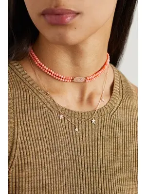 DIANE KORDAS Id 14-karat Bead And Diamond Choker