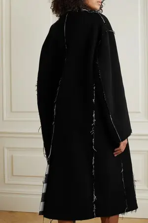 Balenciaga Oversized Double-breasted Frayed Wool-blend Coat