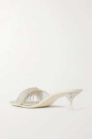 Cult Gaia Uma Fringed Crystal-embellished Pvc Mules