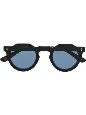 LESCA Round-Frame Sunglasses 5 Black