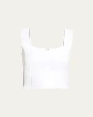 A.L.C. Jordana Seamed Cropped Tank Top - White