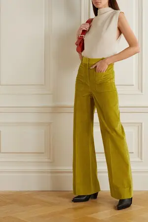 Victoria Beckham Alina Cotton-corduroy Flared Pants