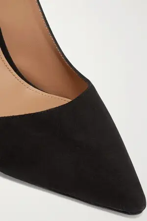 AQUAZZURA Bow Tie 105 Suede Pumps - Black