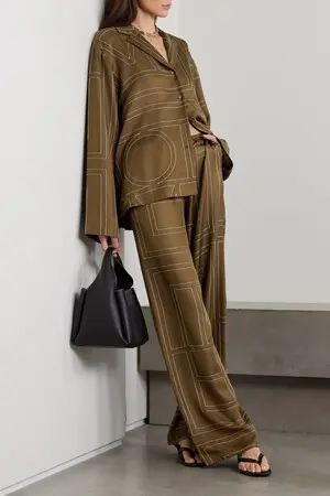 TOTEME Embroidered Silk-twill Shirt