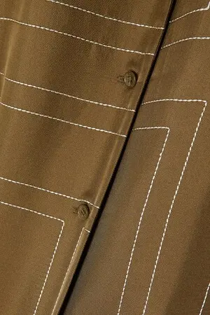 TOTEME Embroidered Silk-twill Shirt