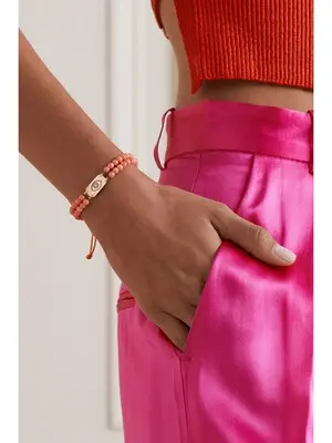 DIANE KORDAS 14-karat Cord, Agate And Diamond Bracelet - Gold