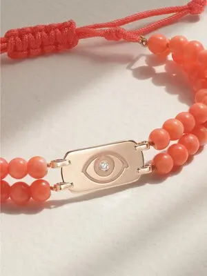 DIANE KORDAS 14-karat Cord, Agate And Diamond Bracelet - Gold