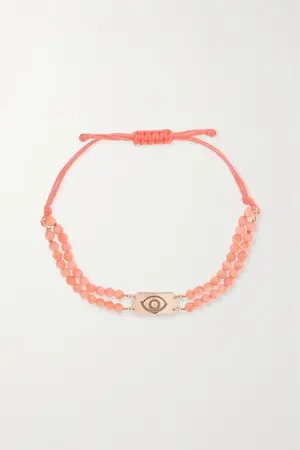 DIANE KORDAS Diane Kordas 14-karat Rose Gold, Cord, Agate And Diamond Bracelet Rose Gold