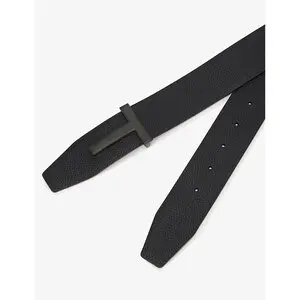 TOM FORD Reversible Leather Belt With Brand Plaque - Black