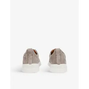 Zegna Triple Stitch Suede Low-top Trainers - Grey/light