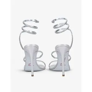 Rene Caovilla Cleo Crystal-embellished Heeled Sandals - Silver