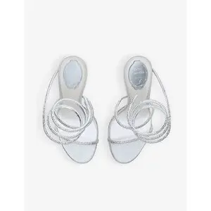 Rene Caovilla Cleo Crystal-embellished Heeled Sandals - Silver