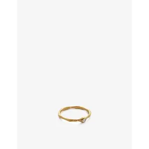 Monica Vinader Siren Muse 18ct Vermeil Diamond Ring - Gold