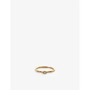 Monica Vinader Siren Muse 18ct Vermeil Diamond Ring - Yellow Gold