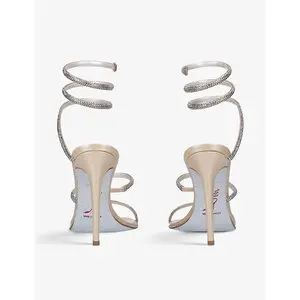 Rene Caovilla Cleo Crystal-embellished Heeled Sandals - Gold