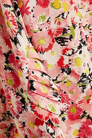 Stella McCartney Floral Print Silk Crepe De Chine Midi Skirt