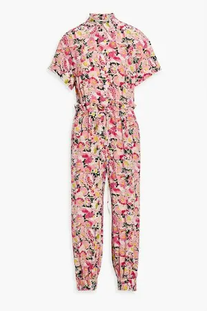 Stella McCartney Printed Silk Crepe De Chine Jumpsuit - Baby Pink