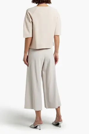Stella McCartney Cropped Pintucked Crepe Top