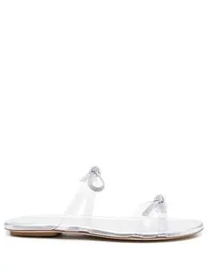 STUART WEITZMAN Bow Slides - White