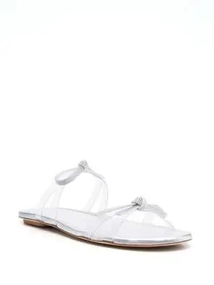 STUART WEITZMAN Bow Slides - White