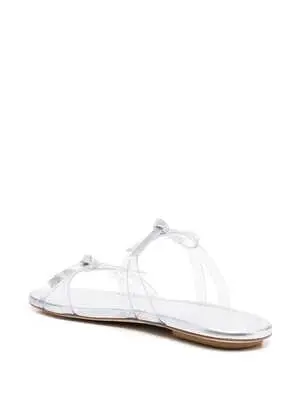 STUART WEITZMAN Bow Slides - White
