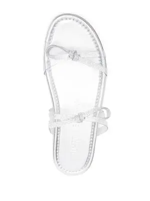 STUART WEITZMAN Bow Slides - White